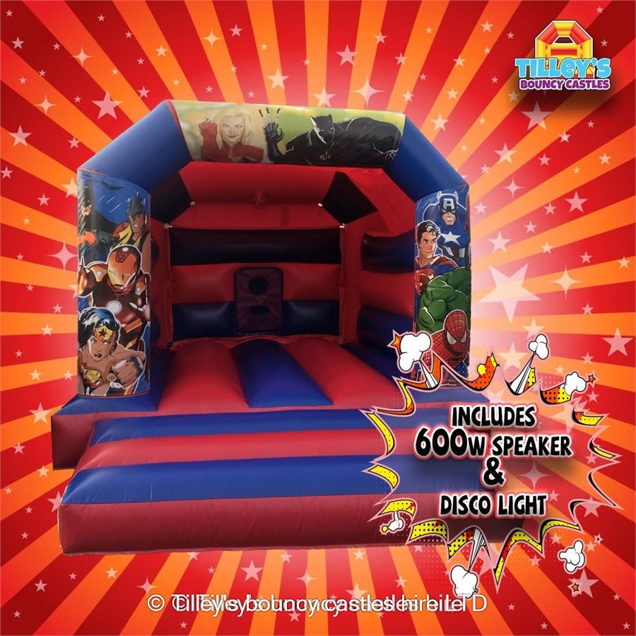 SuperHero Disco Bouncy Castle - Bouncy Castle and Soft play Hire in ...